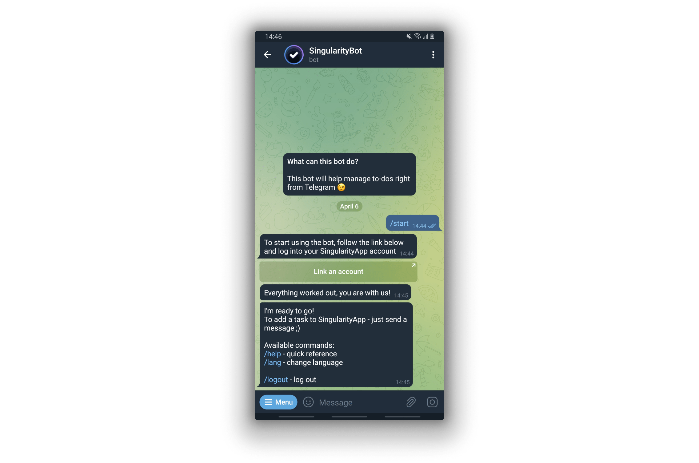 Autumn Novelties In Singularityapp Telegram Bot For Adding Tasks Quickly — Singularityapp