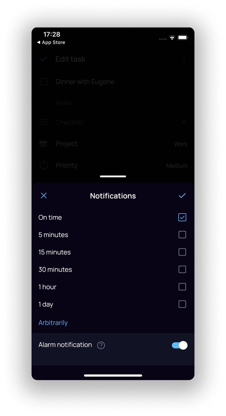 Alarm Notification In The Mobile Version Of Singularityapp — Singularityapp